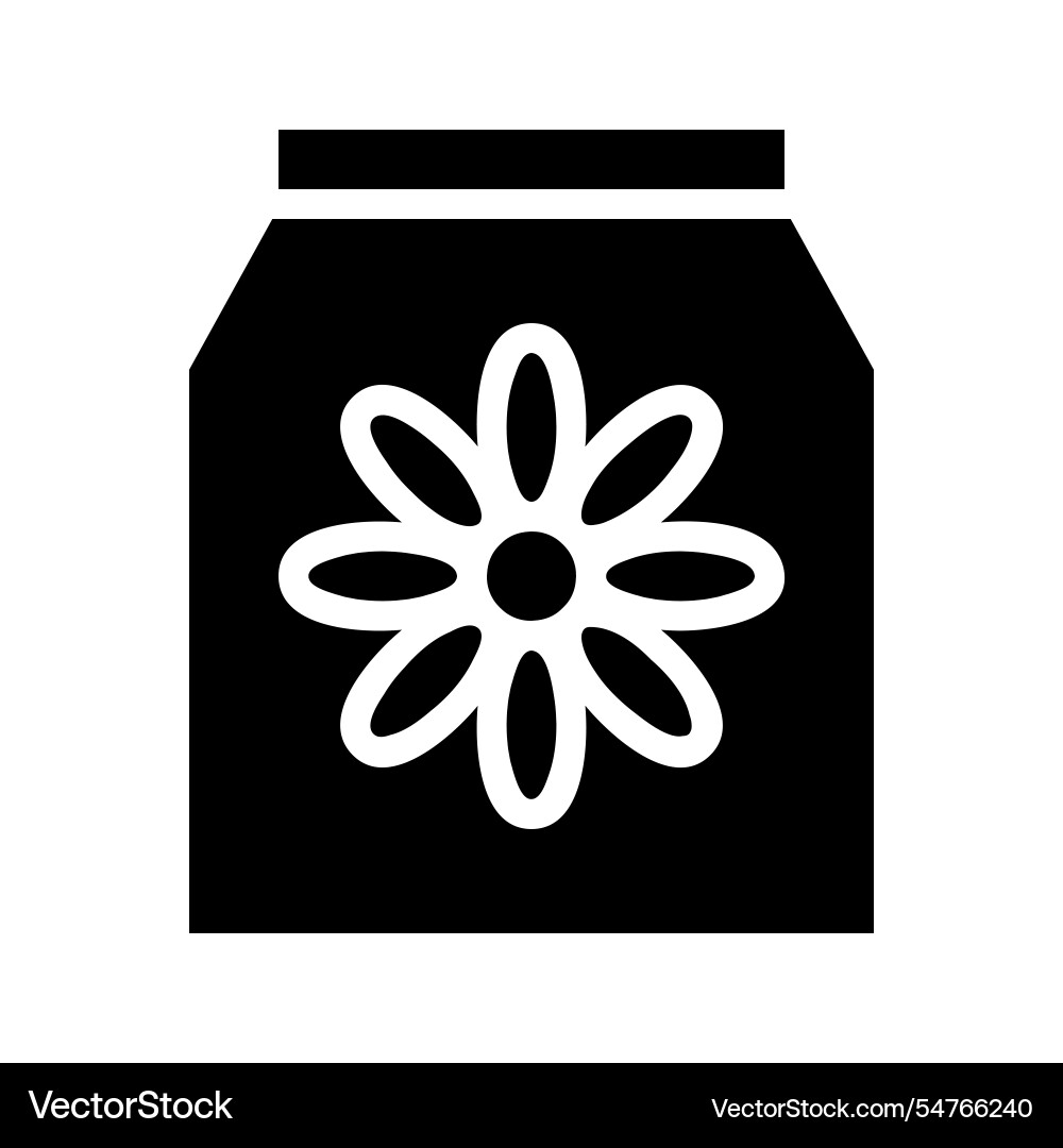 Fertilizer bag icon with flower symbol concept Vector Image