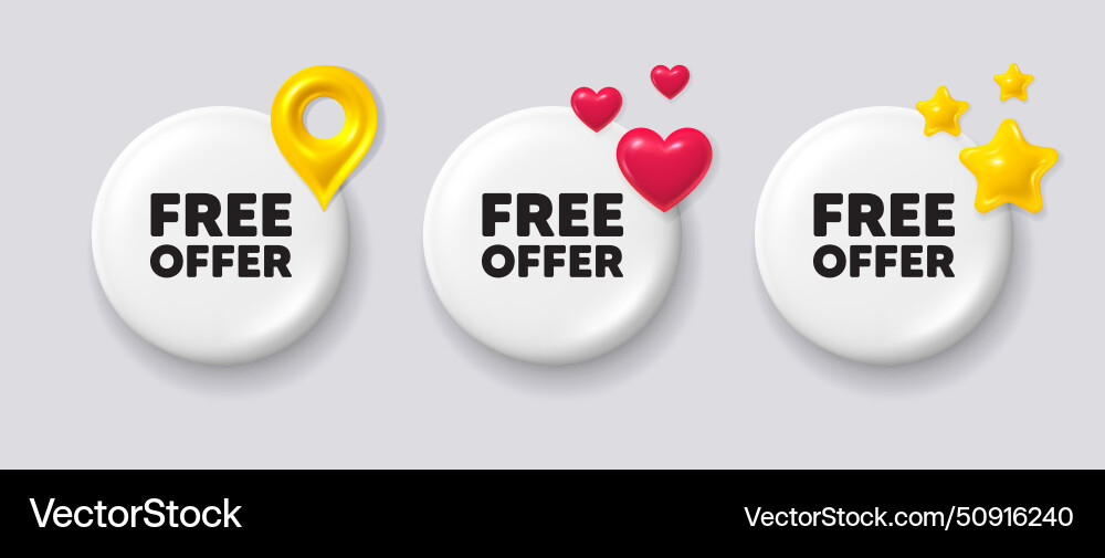 Free offer tag special sign white button Vector Image