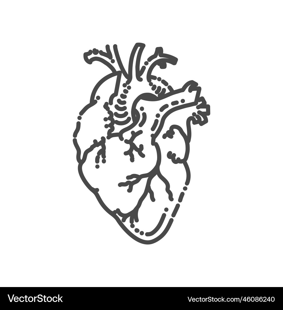 Human heart cartoon design Royalty Free Vector Image