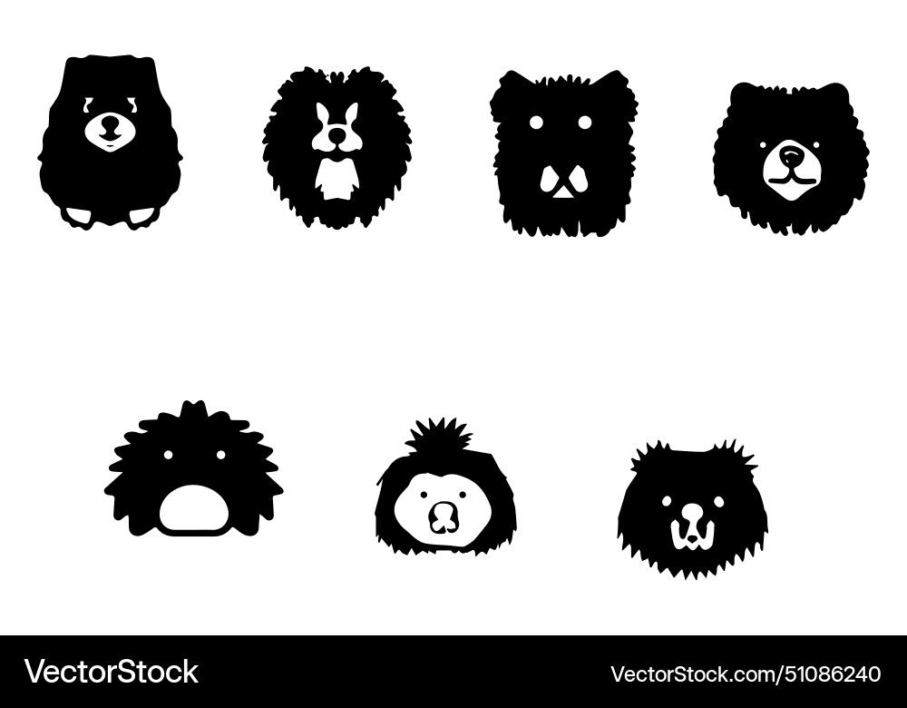 Minimal style black chow pom icon design Vector Image