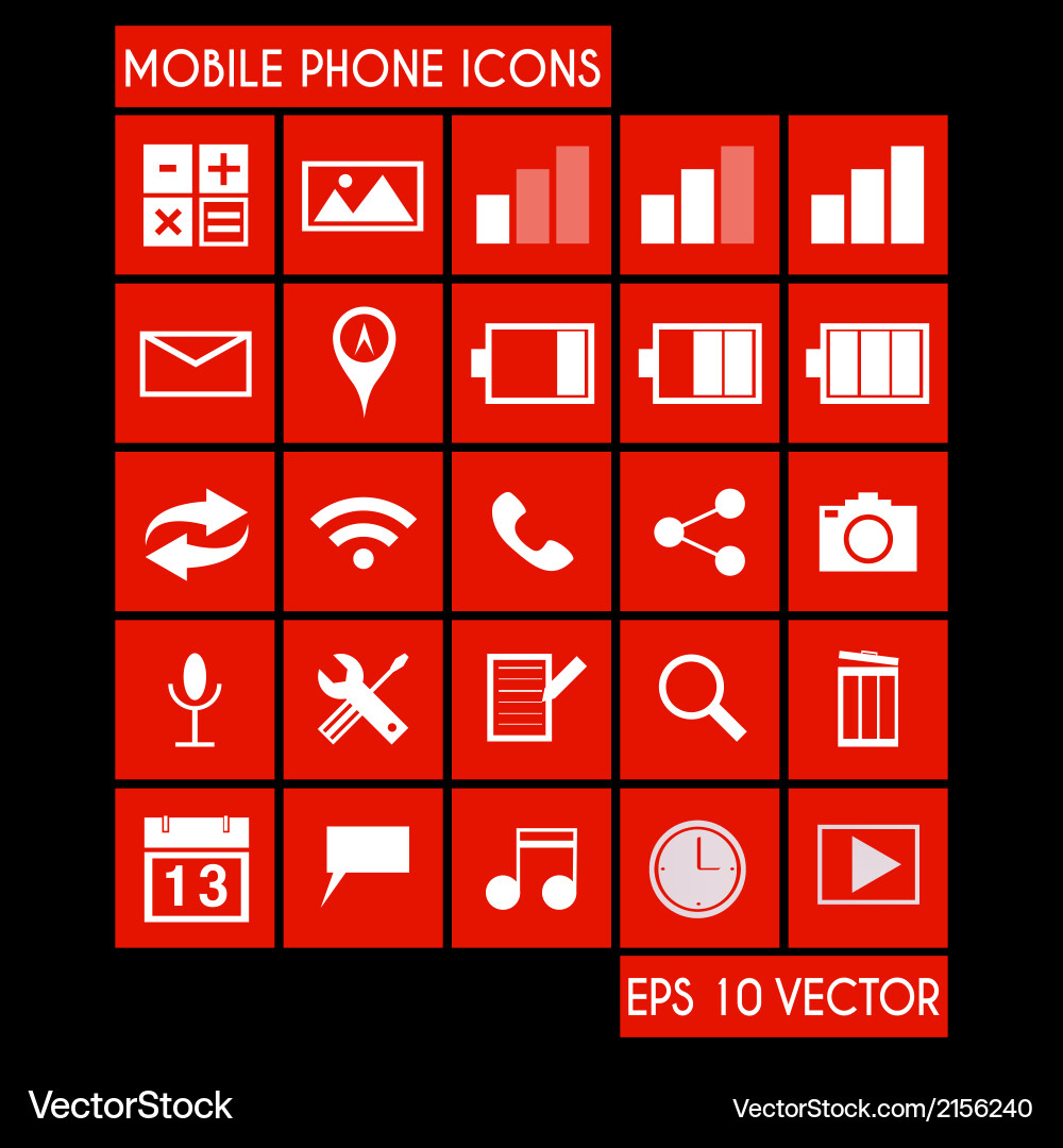 Handy Icon Set Lizenzfreies Vektorbild - VectorStock