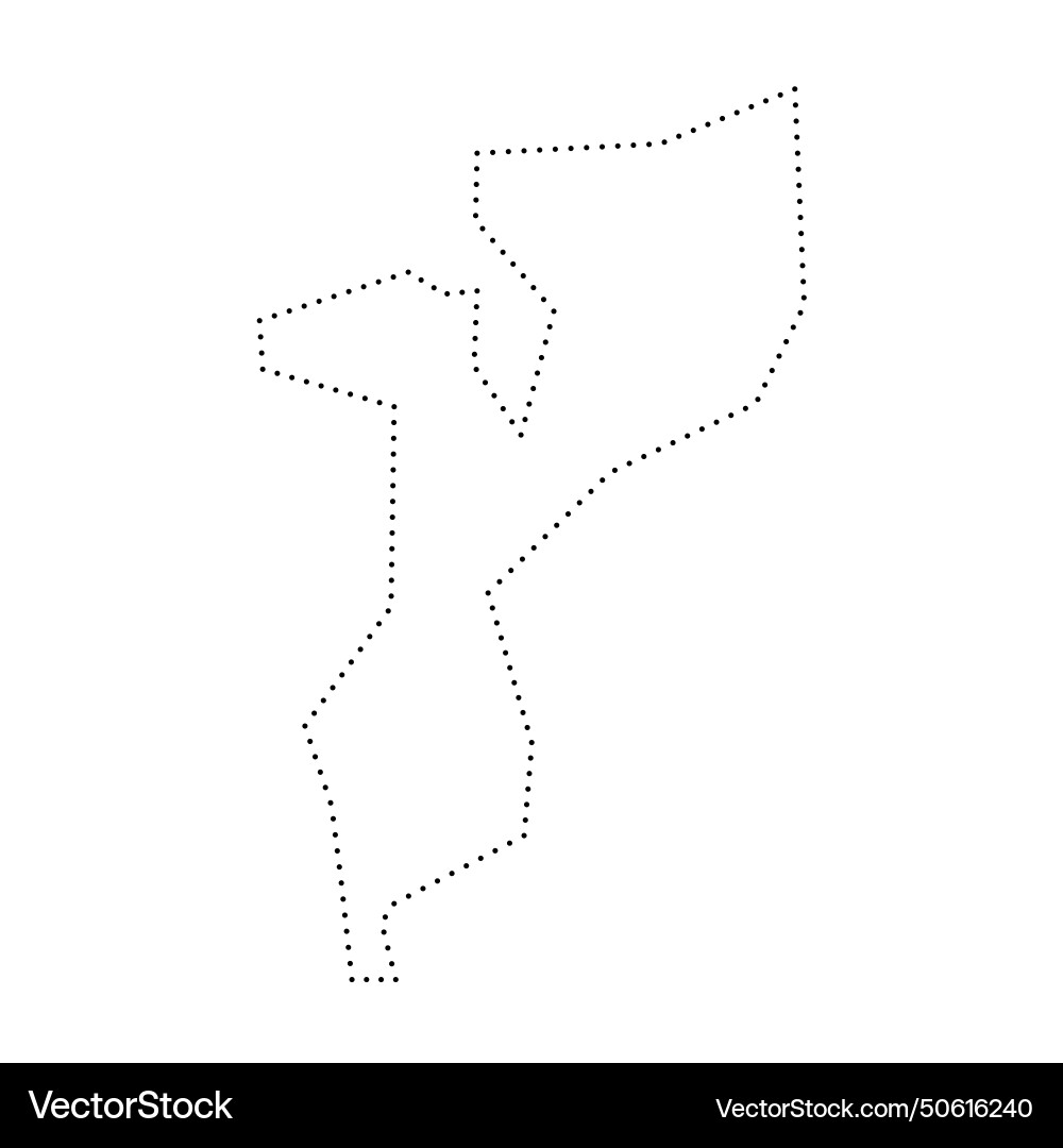 Mozambique dotted outline map Royalty Free Vector Image