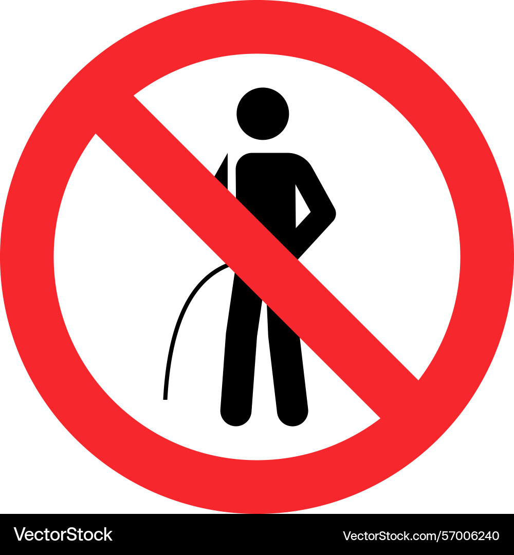 No public urinating allowed prohibition sign Vector Image