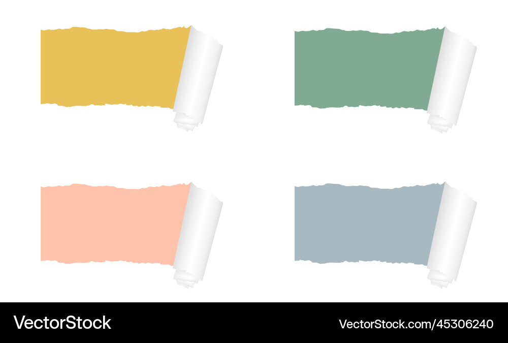 Realistic ripped paper banner design Royalty Free Vector
