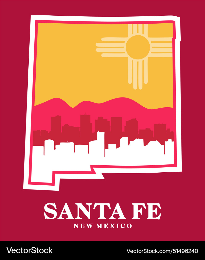 Santa fe new mexico with beautiful views Vector Image
