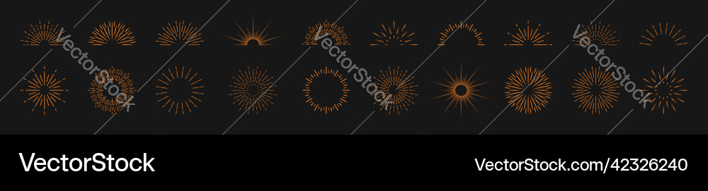 Sunburst circles half sun burst Royalty Free Vector Image