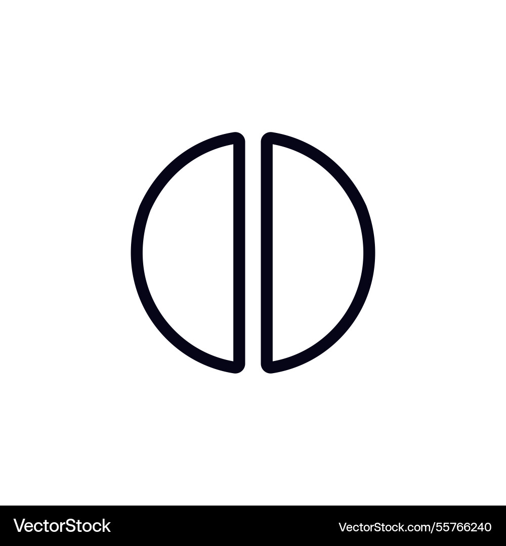 Symmetrical black and white half circle design Vector Image