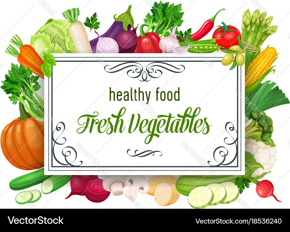Template with vegetables Royalty Free Vector Image