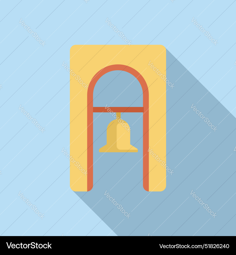 Yellow bell tower hanging minimalist Royalty Free Vector