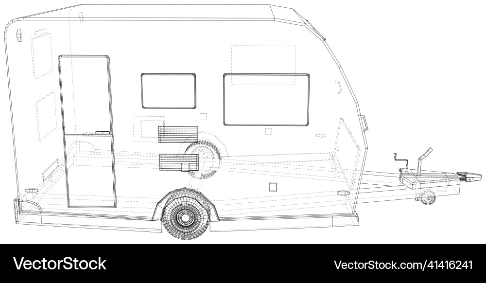 Camper trailer van caravan Royalty Free Vector Image