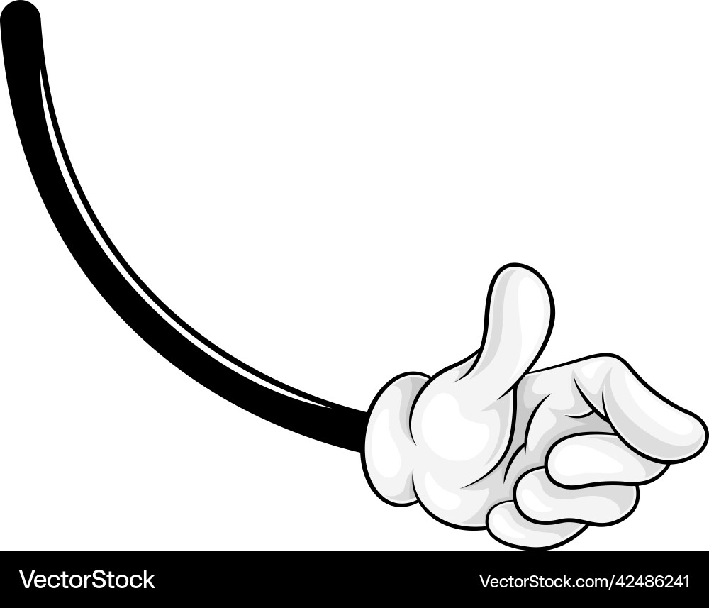 Cartoon hand with pointing finger and comic arm Vector Image