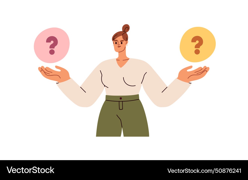 Choice dilemma decision making concept deciding Vector Image