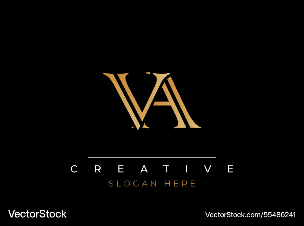 Creative va luxury logo Royalty Free Vector Image