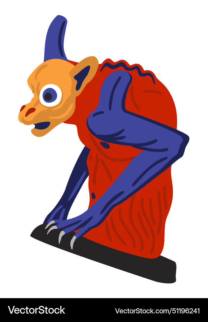 Gargoyle gothic statue in notre dame cathedral Vector Image