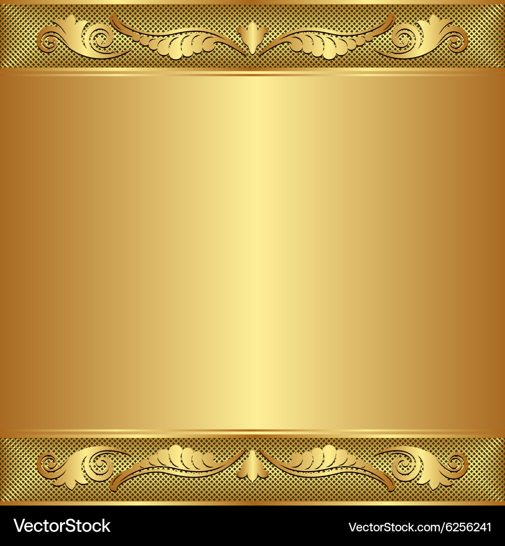 Golden background with ornament Royalty Free Vector Image