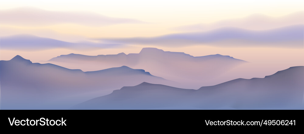 Misty mountains background Royalty Free Vector Image