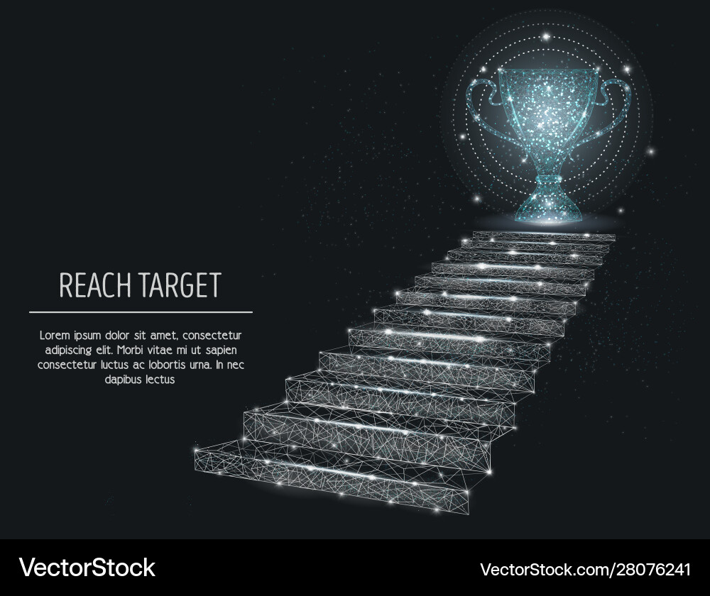 Reach target banner template polygonal art Vector Image