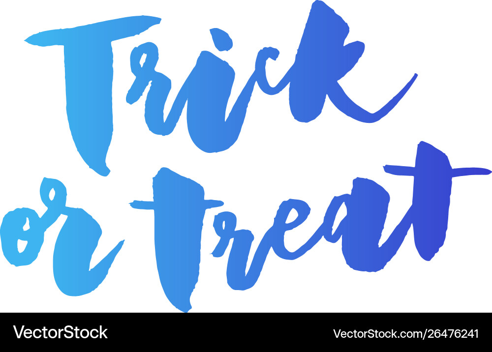 Slogan trick or treat phrase graphic print Vector Image