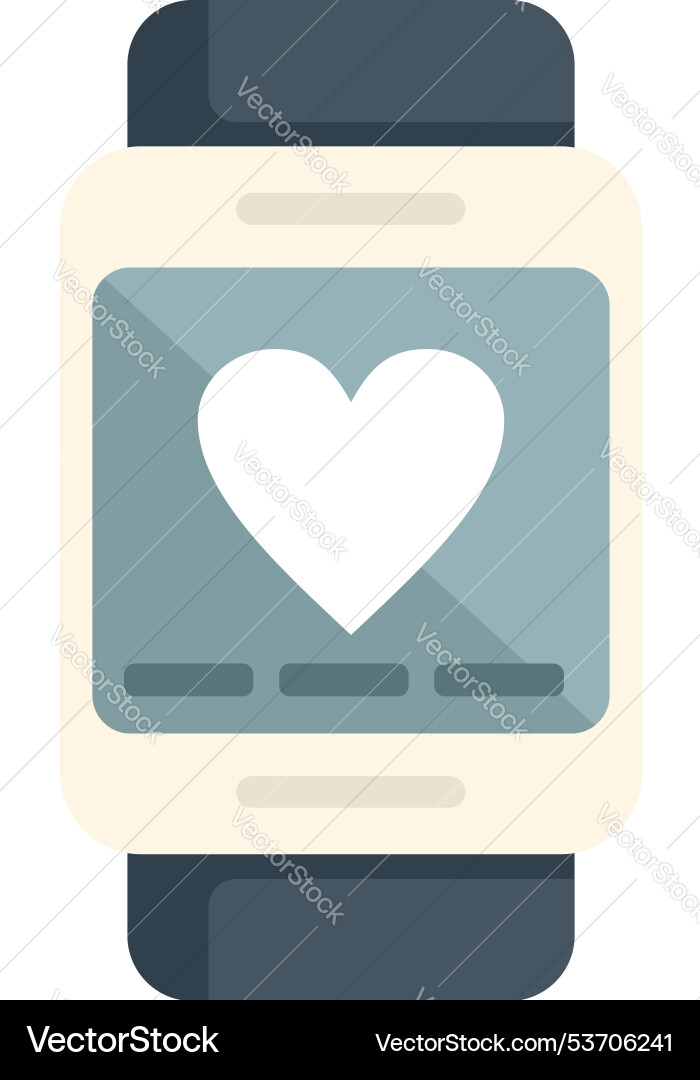 Smart watch displaying heart rate icon Royalty Free Vector