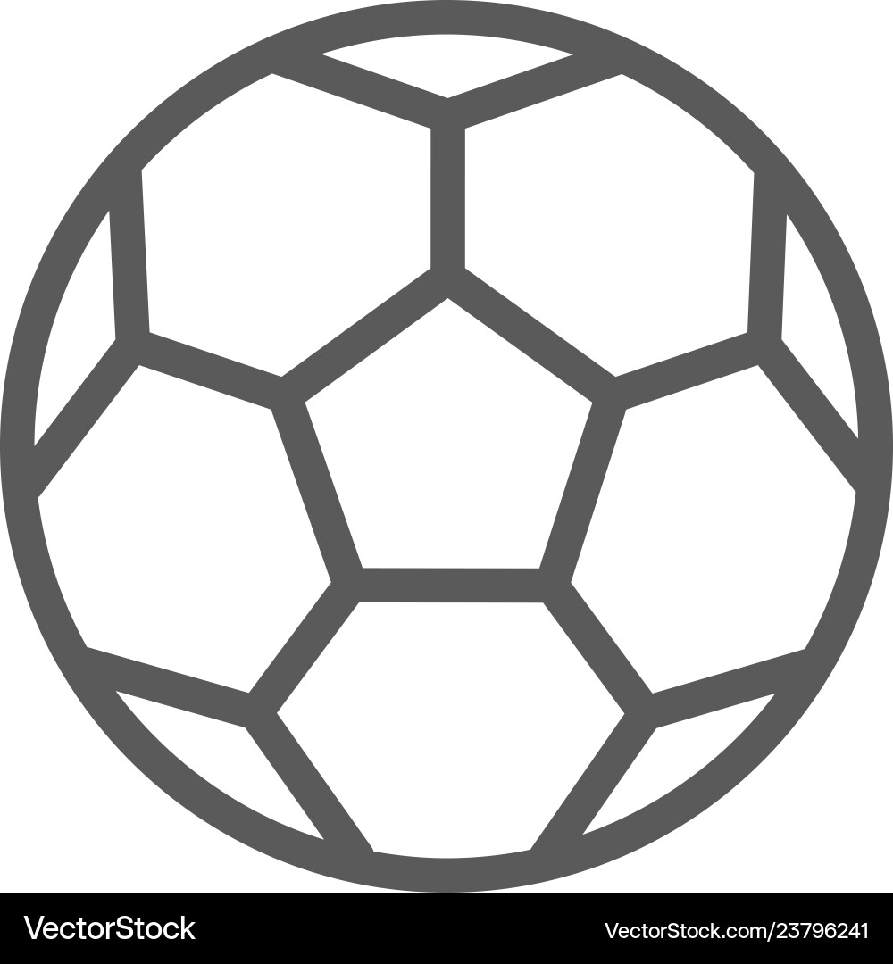 Soccer ball line icon Royalty Free Vector Image