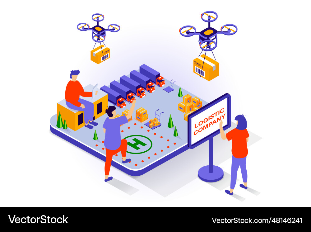 Transportation and logistics concept in 3d Vector Image