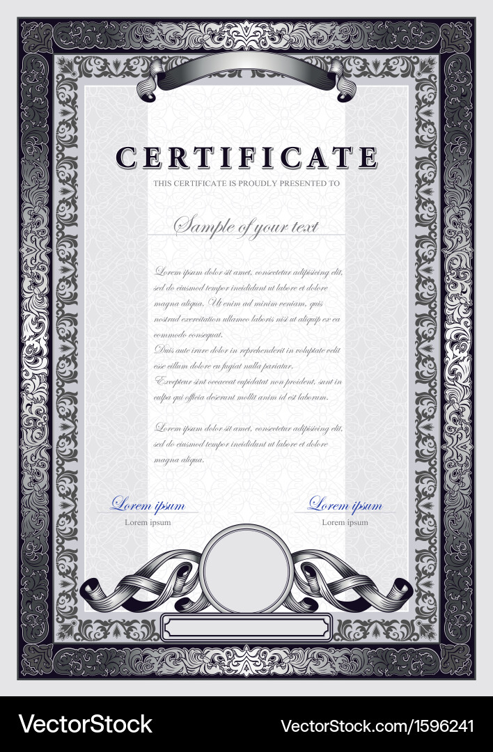 Vintage silver certificate Royalty Free Vector Image