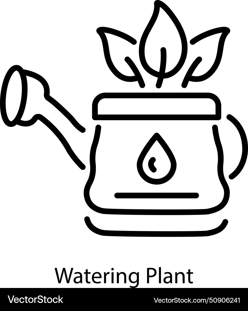 Watering plant Royalty Free Vector Image - VectorStock