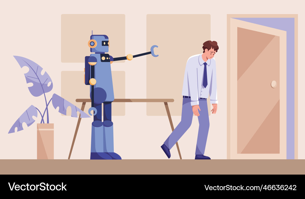 Ai firing human Royalty Free Vector Image - VectorStock