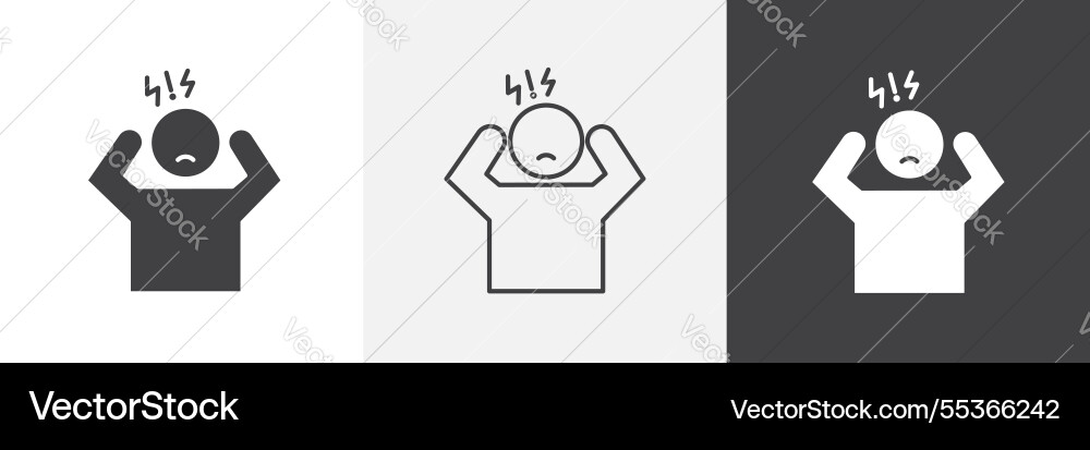 Anxiety or stress icons collection graphic Vector Image