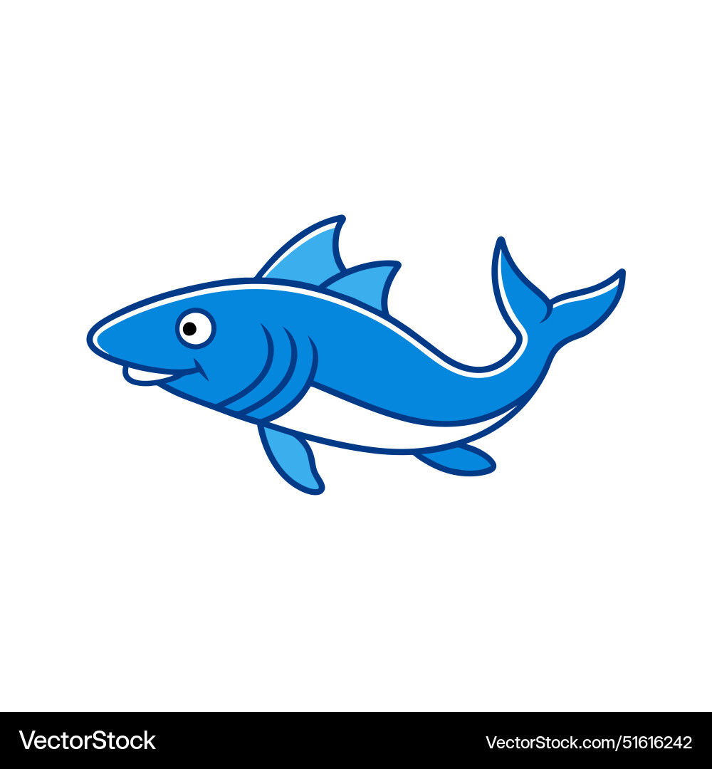 Blue catfish fish goes icon Royalty Free Vector Image