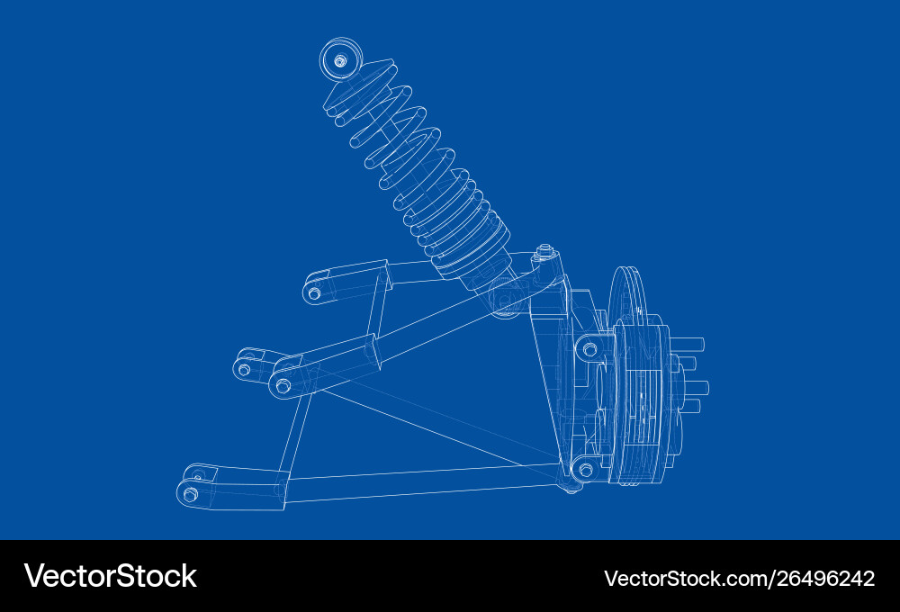 Car suspension with shock absorber Royalty Free Vector Image