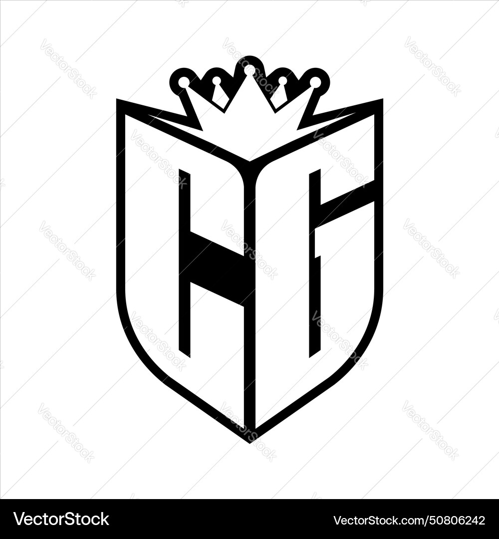 Cg letter bold monogram with shield shape Vector Image