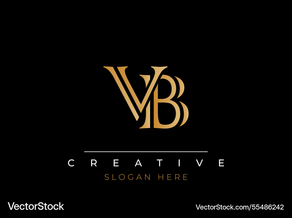 Creative vb luxury logo Royalty Free Vector Image