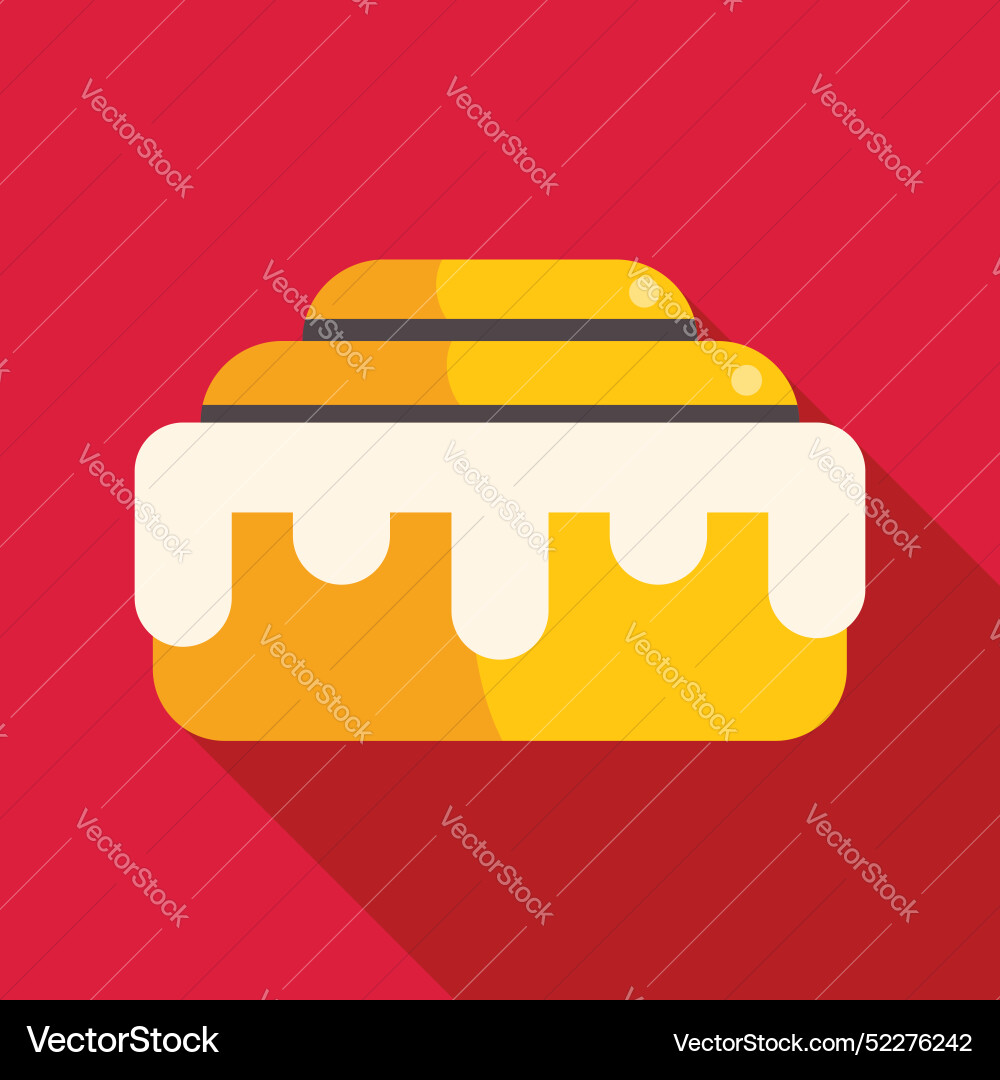 Delicious cinnamon roll dripping with white icing Vector Image