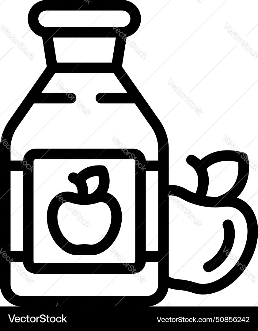 Fermented cider vinegar icon outline Royalty Free Vector