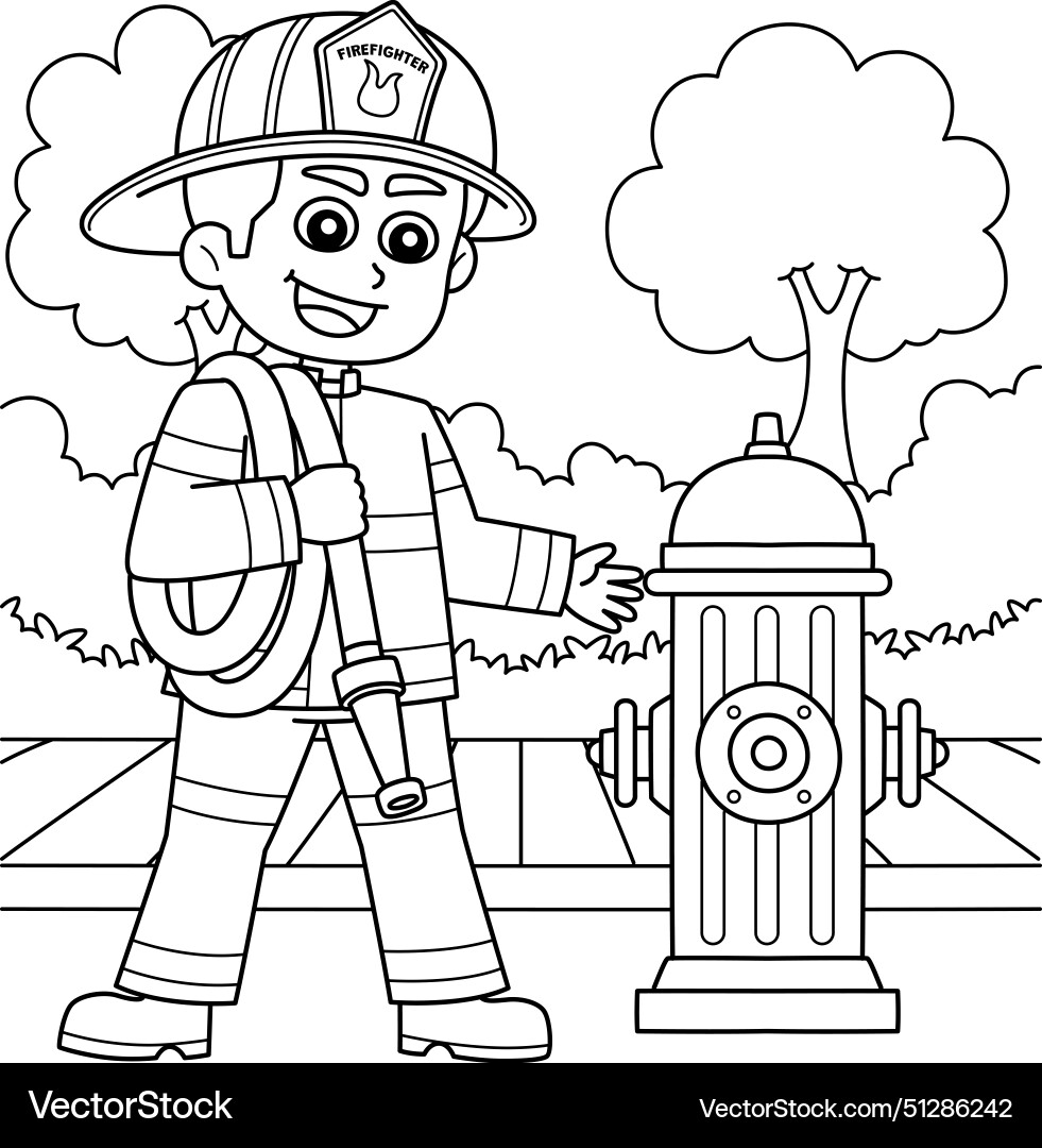 Fire Hose Coloring Page Sketch Coloring Page