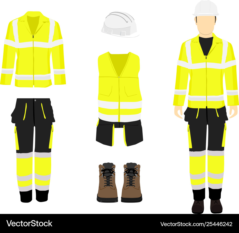 Professional protective clothes boots and safety Vector Image