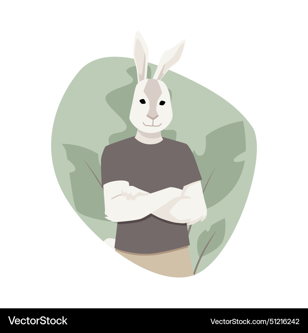 Relaxed anthropomorphic rabbit Royalty Free Vector Image