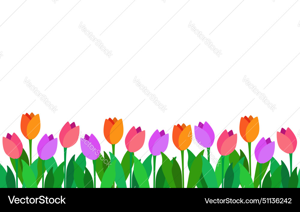 Spring background with tulips Royalty Free Vector Image