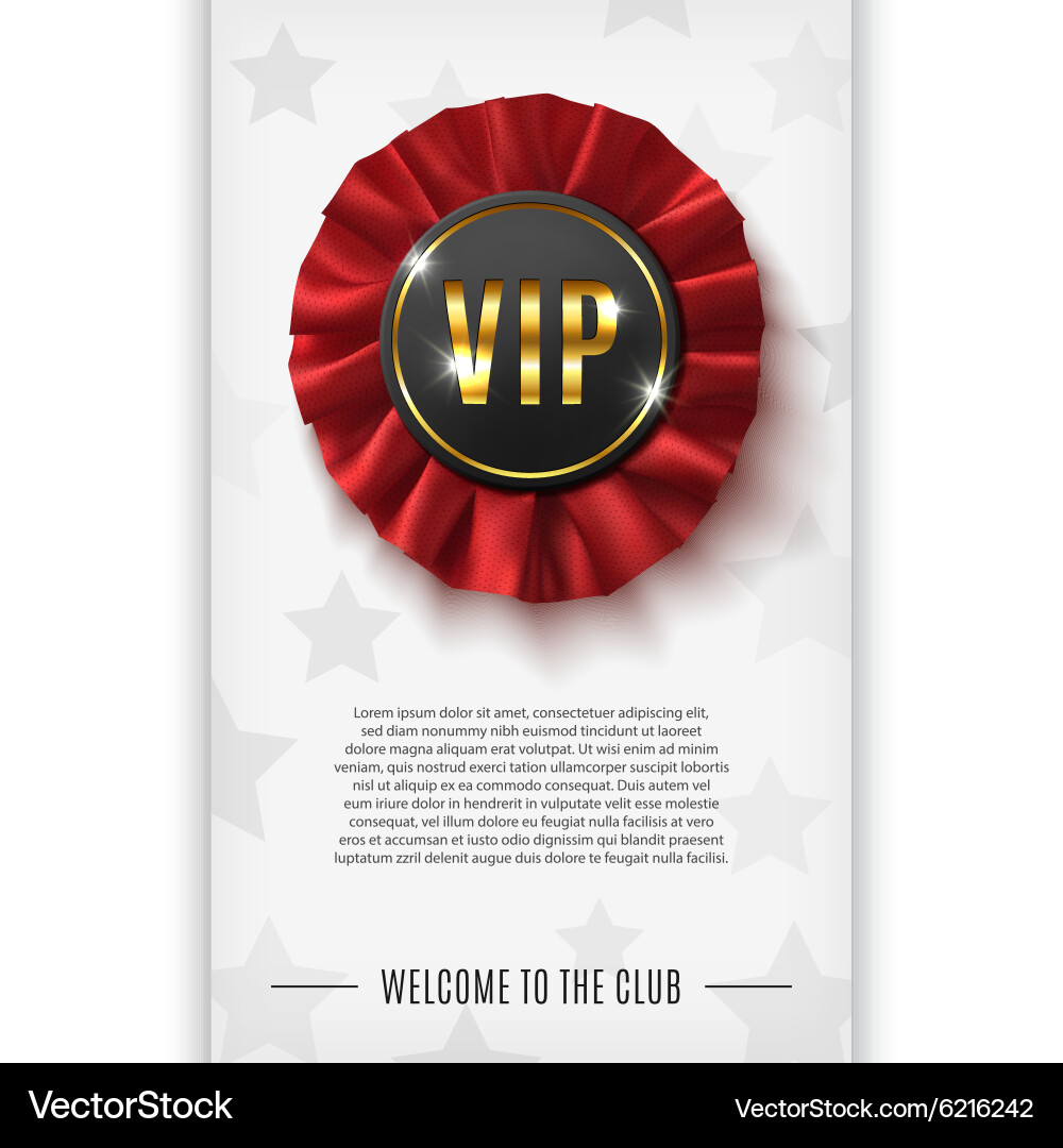 Vip background with realistic award ribbon Vector Image