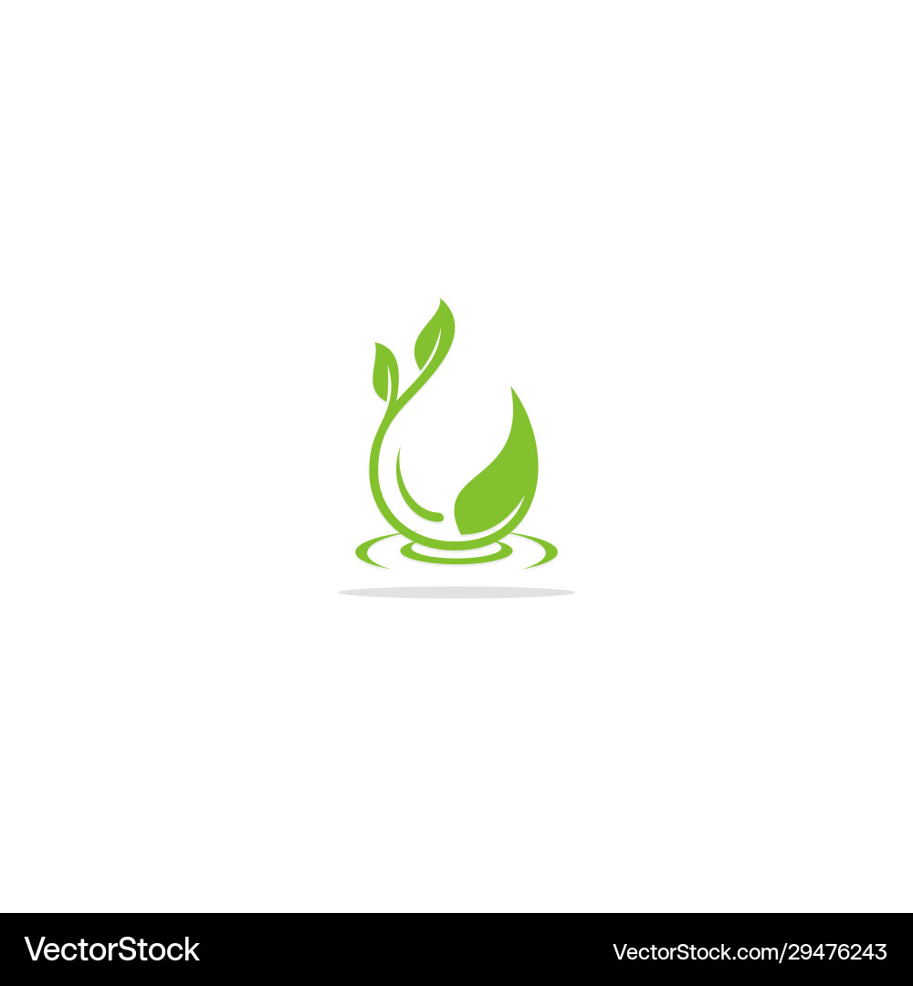 Abstract droplet bio green leaf logo Royalty Free Vector