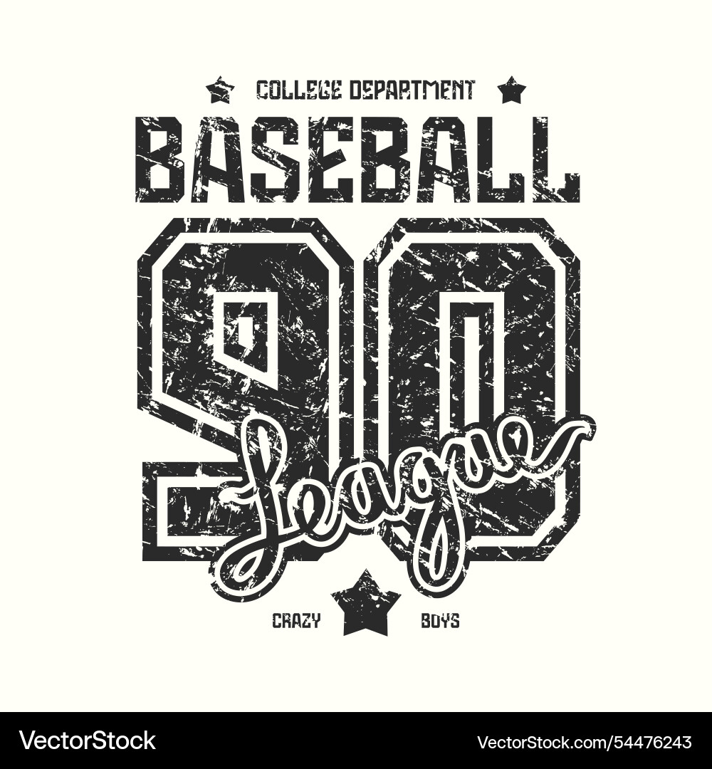 College baseball league emblem Royalty Free Vector Image