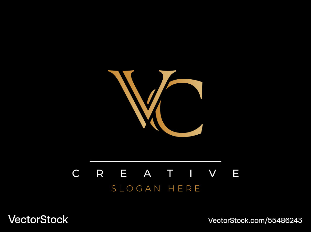 Creative vc luxury logo Royalty Free Vector Image