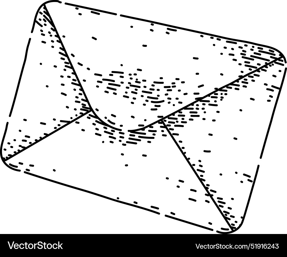 E mail paper sketch hand drawn Royalty Free Vector Image