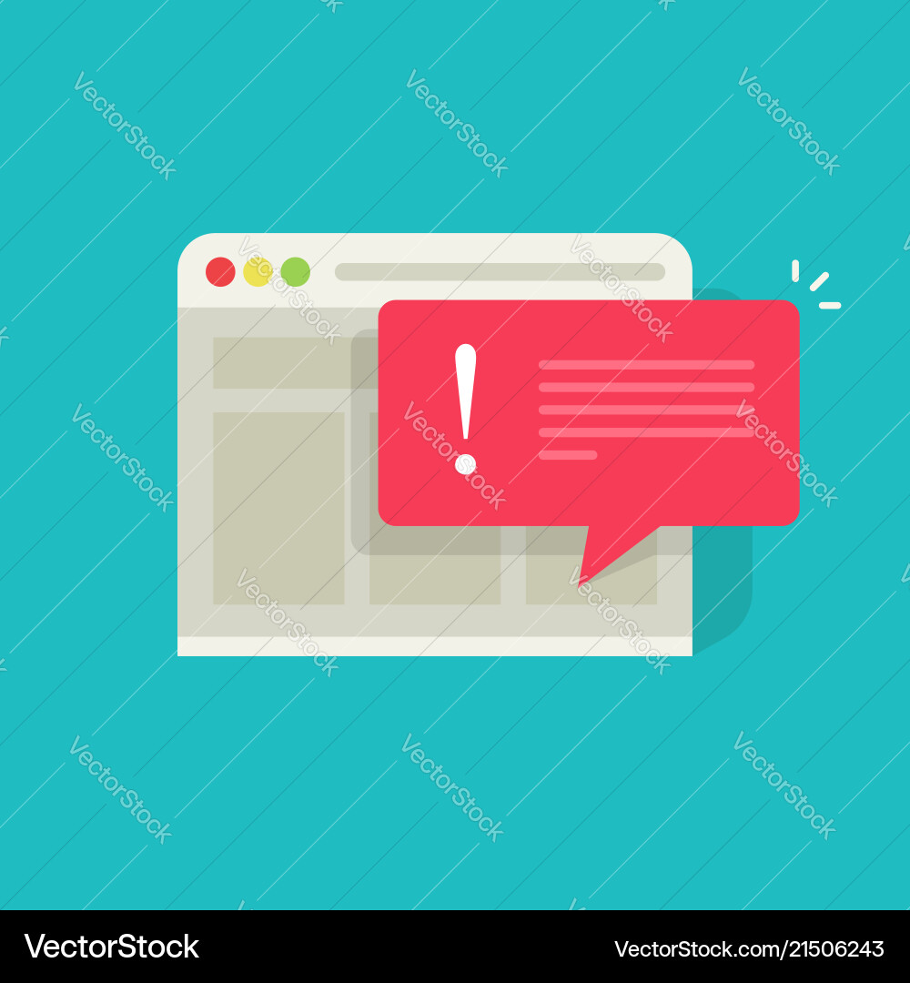 Error message flat cartoon Royalty Free Vector Image