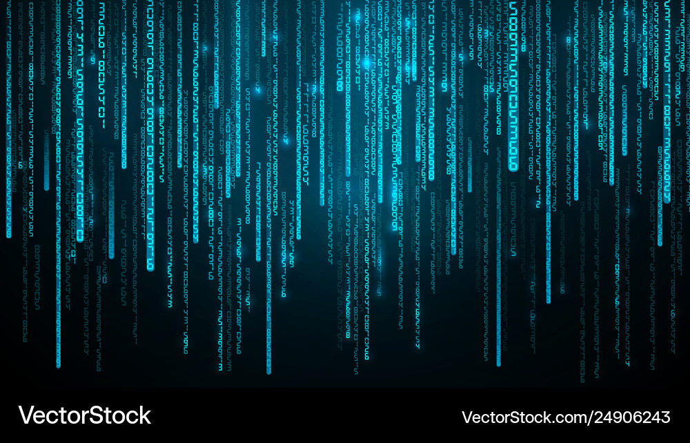 Falling random numbers blue matrix background Vector Image Falling random numbers blue matrix background Vector Image