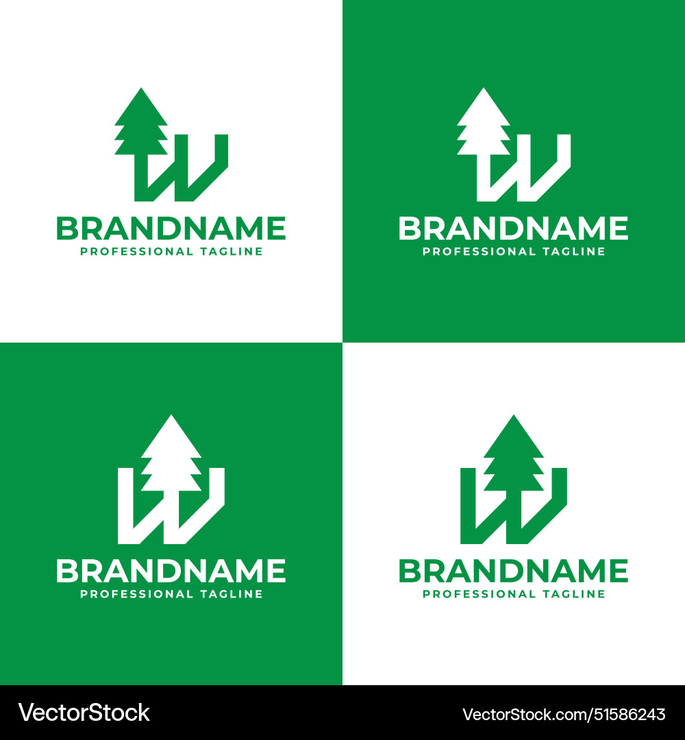 Letter w tree logo perfect for environmental Vector Image