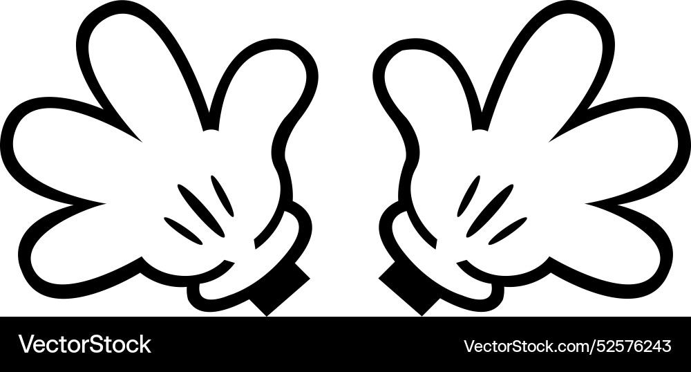 Mickey mouse hands Royalty Free Vector Image - VectorStock