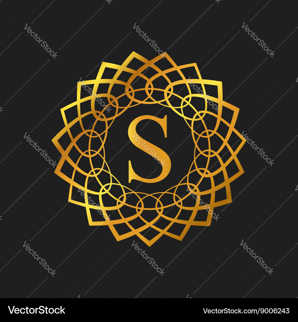 Monogram design template with letter s Royalty Free Vector