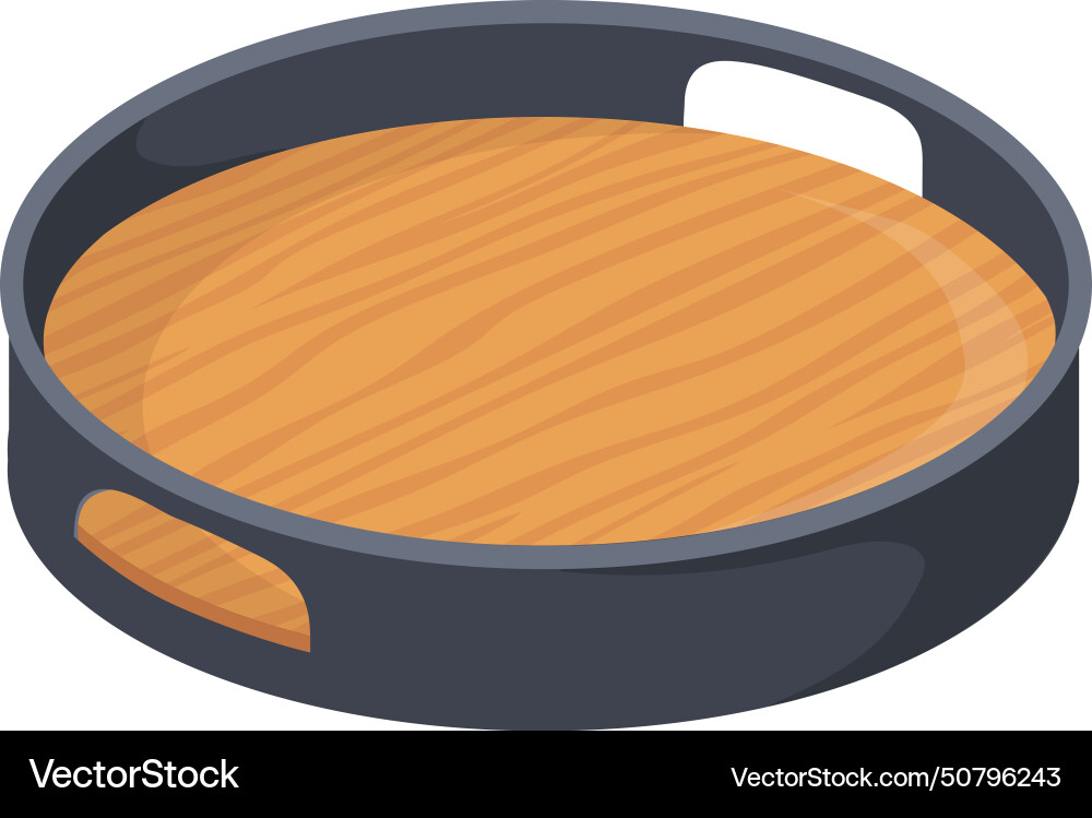 Round kitchen tray cartoon serving dish platter Vector Image
